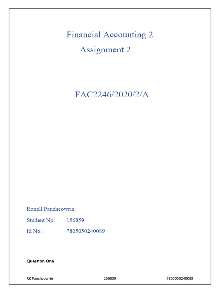 Financial Accounting 2 Assign 2 | PDF | Dividend | Investing