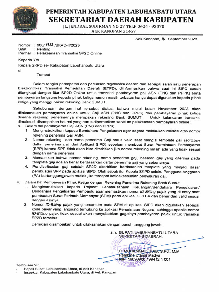 Pelaksanaan Transaksi SP2D Online | PDF