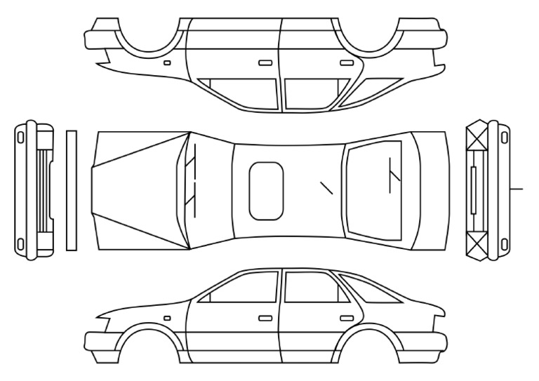 Car Template Without Wheels Paper Crafts | PDF