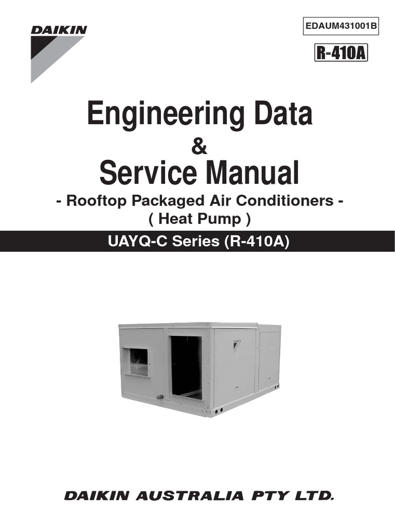 Daikin Packaged Unit UAYQ-C Series Engineering Data | PDF | Thermostat | Air Conditioning