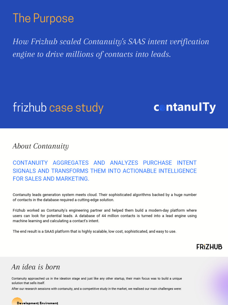 Contanuity Case Study | PDF | Databases | Startup Company