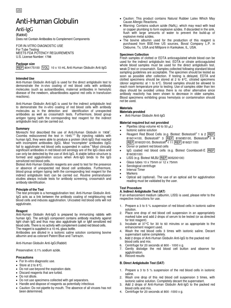 Blood Grouping Reagents and Anti Human Globulin Reagents - Seraclone ...
