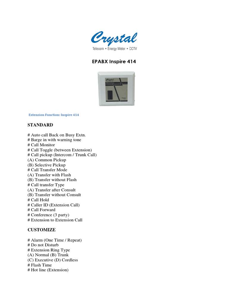 Crystal Inspire 414 | PDF