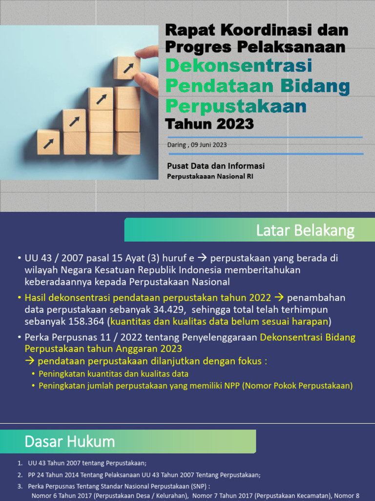 PAPARAN MONITORING PROGRES DEKON PENDATAAN PERPUS JUNI 2023 | PDF