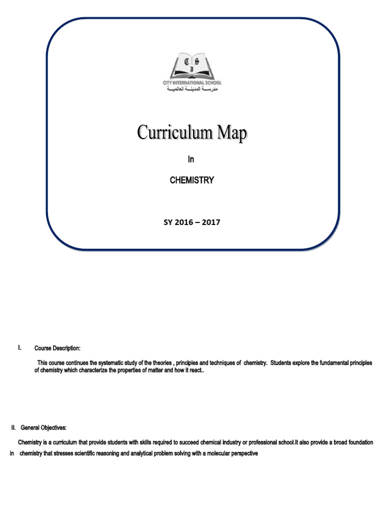 CHEMISTRY - Grade 9 Igcse Curriculum Map | PDF | Educational Assessment ...