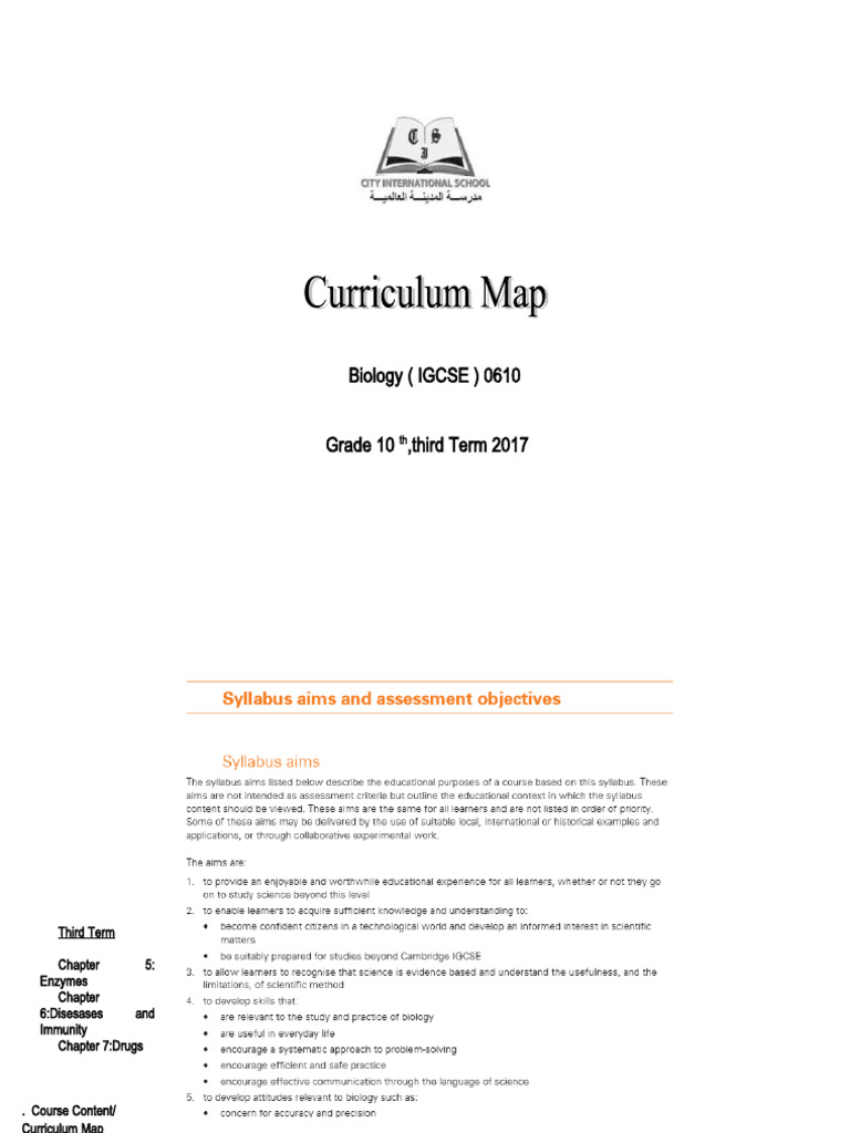 Biology GR 10 Curriculum Map Igcse | PDF | Teaching | Cognitive Science