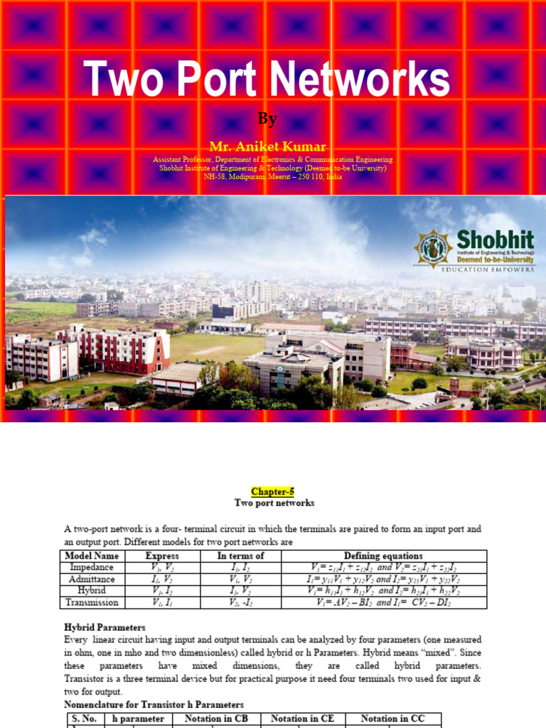 Two Port Network | PDF | Network Analysis (Electrical Circuits) | Electrical Engineering