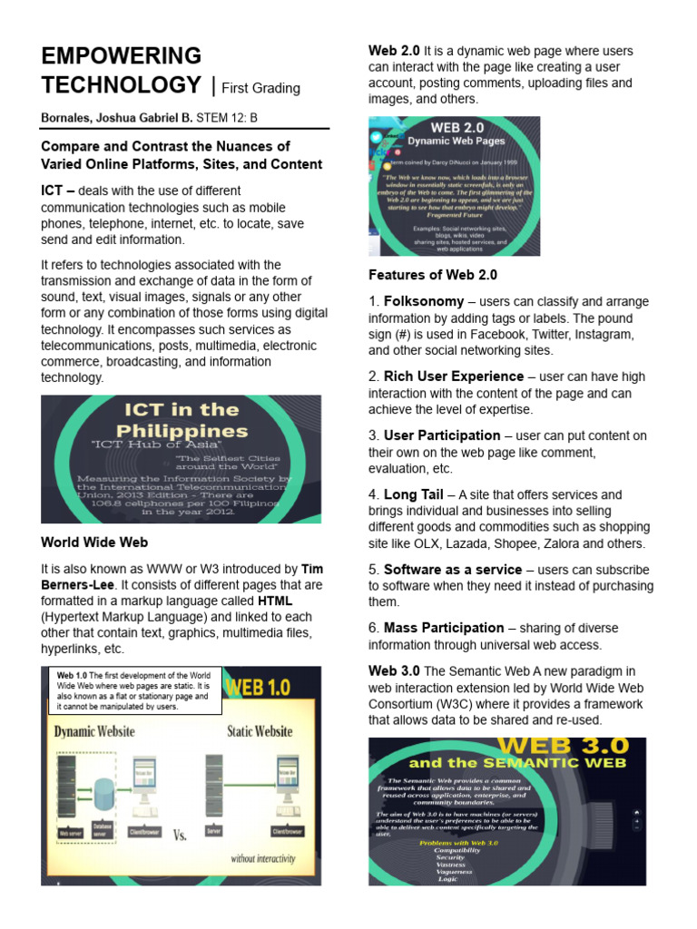 Comparing Online Platforms and Web Evolution | PDF | World Wide Web ...
