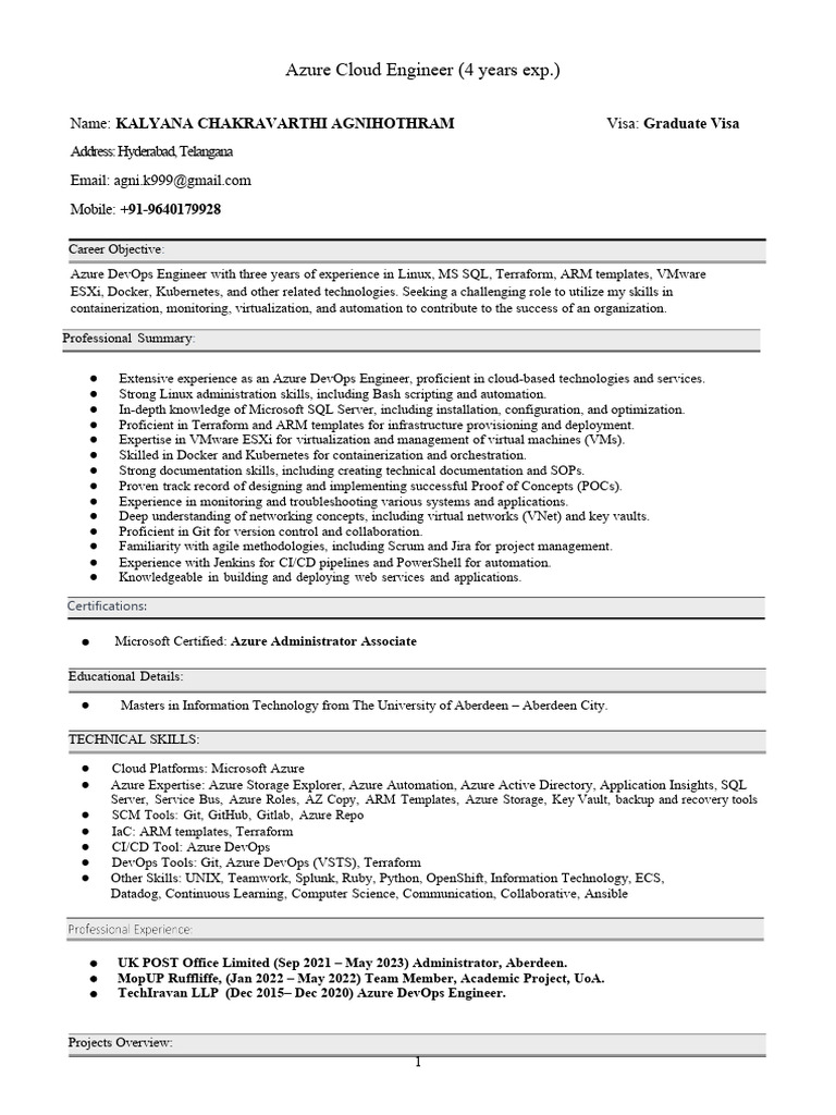 Azure Devops Resume Updated BA | PDF | Microsoft Azure | Cloud Computing