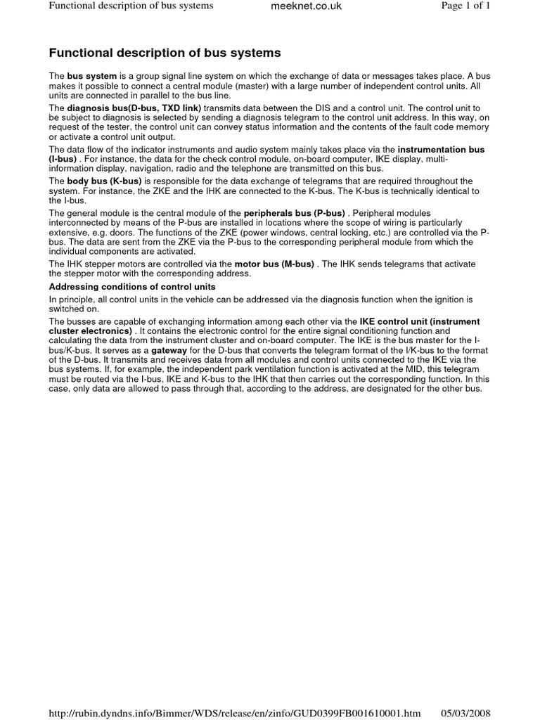 E38 Bus Description | PDF | Electronics | Computing