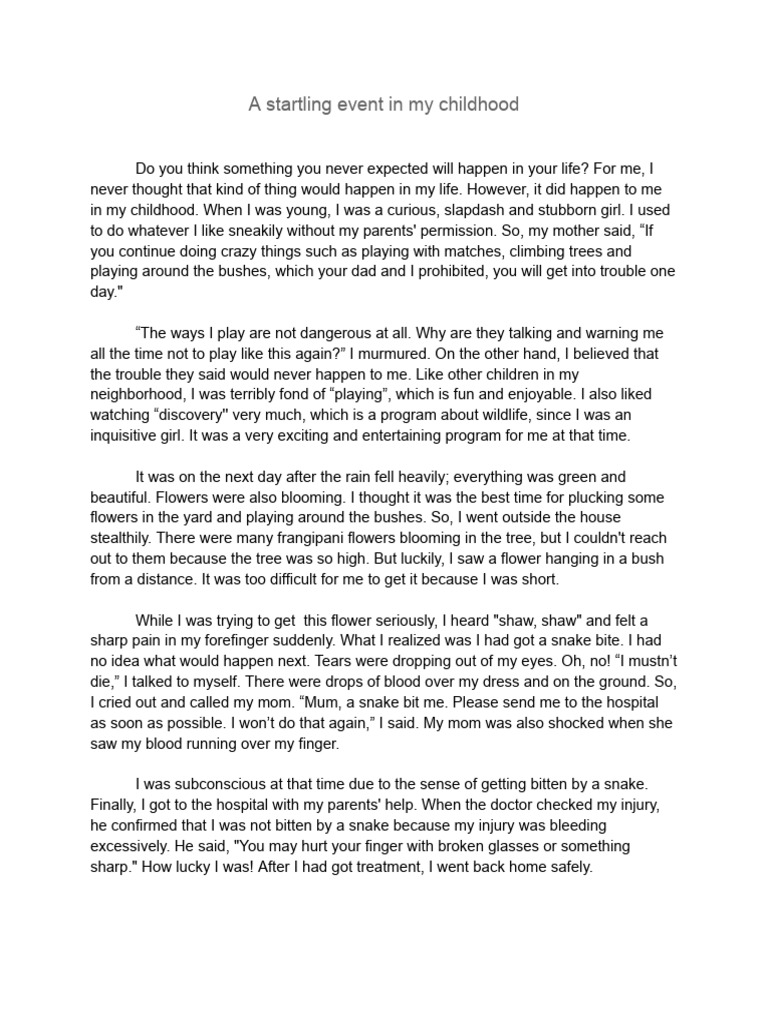 Final Draft of Narrative Essay | PDF