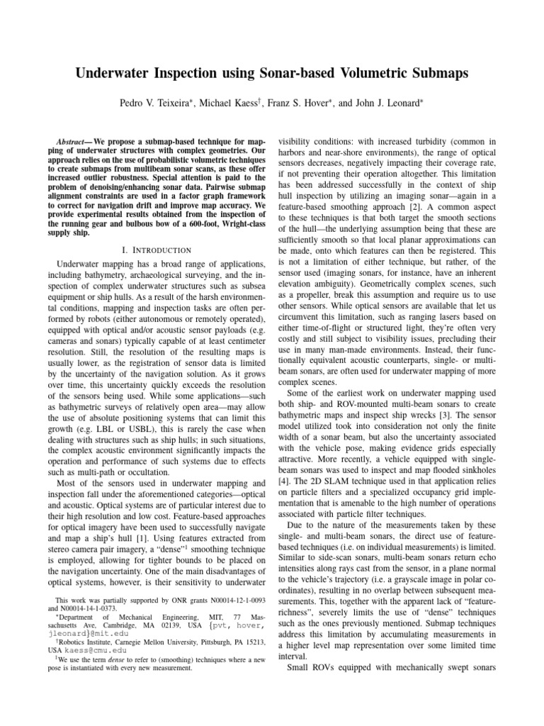 Underwater Inspection Using Sonar | PDF | Sonar