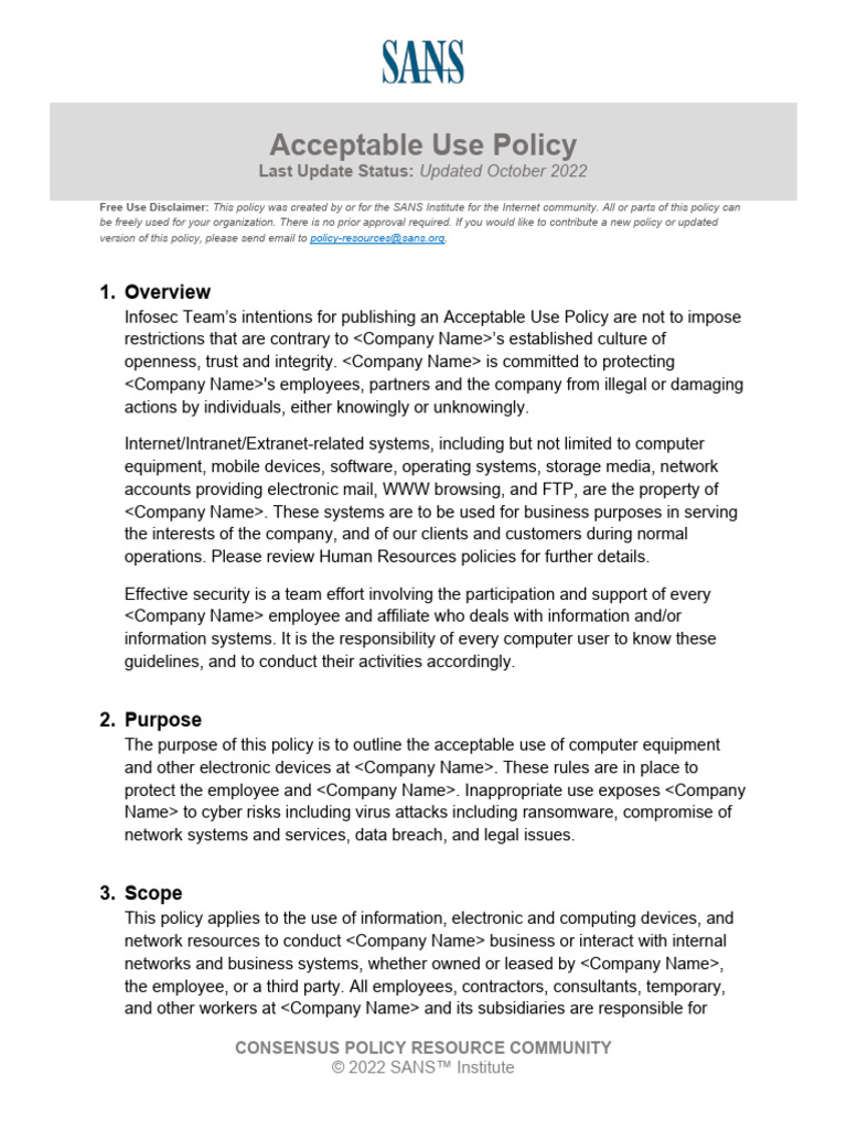 Acceptable Use Policy | PDF | Computer Network | Email Spam Acceptable Use Policy | PDF | Computer Network | Email Spam