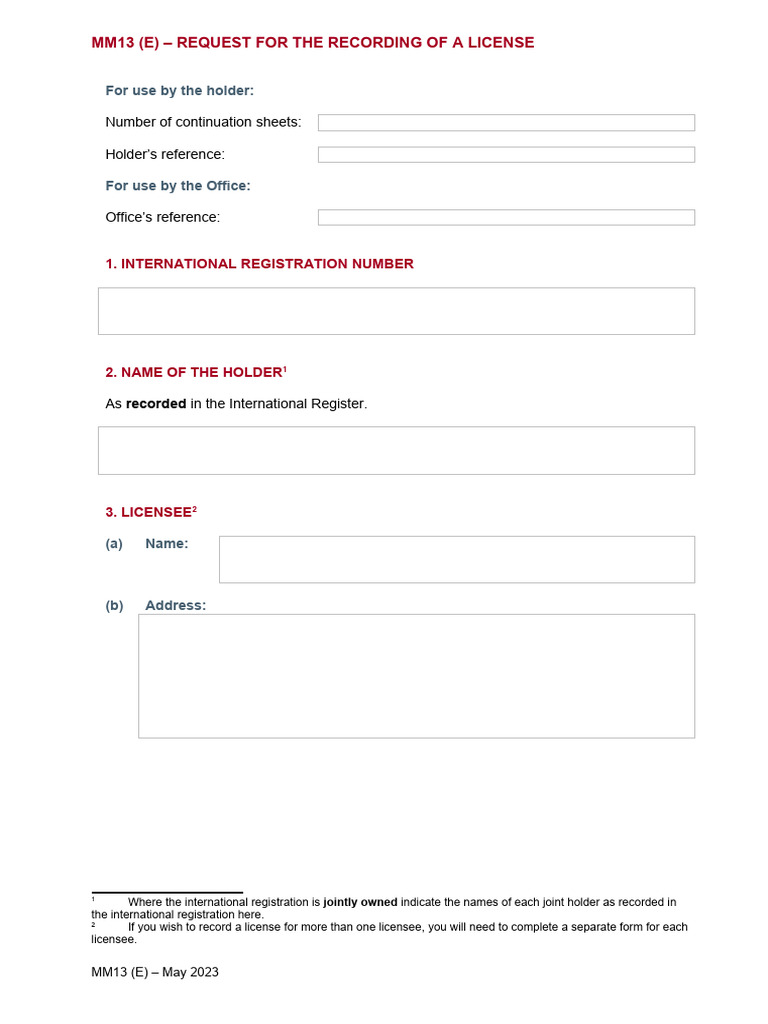 Form mm13 | PDF | License | Transaction Account