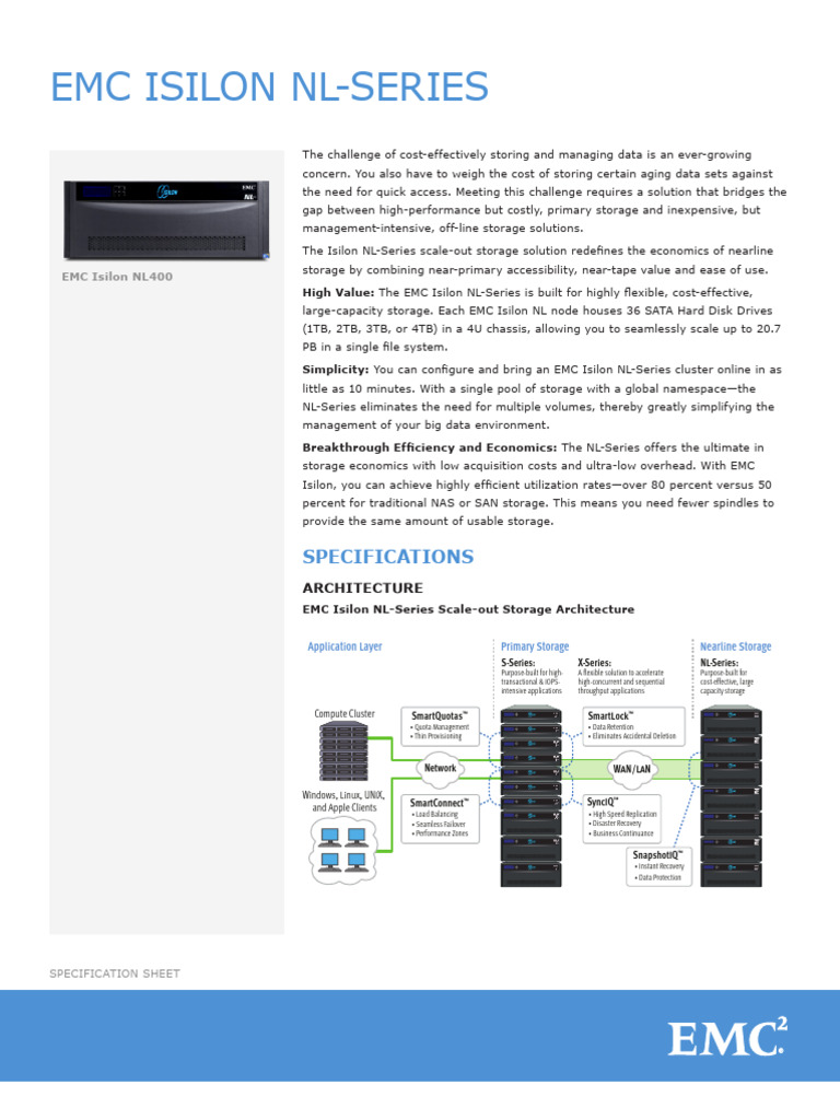 Emc Isilon NL Series.d6 | PDF | Computer Data Storage | Hard Disk Drive