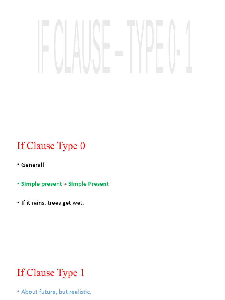 If Clauses: Types 0 and 1 Explained | PDF