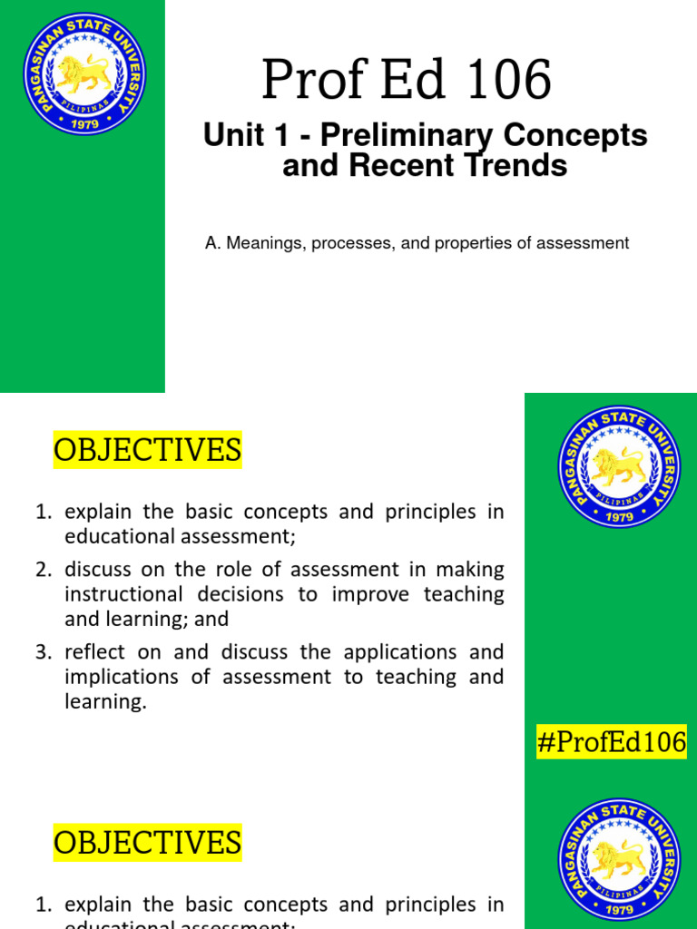 Prof Ed 106 - Unit 1 - Part1 | PDF | Educational Assessment | Learning