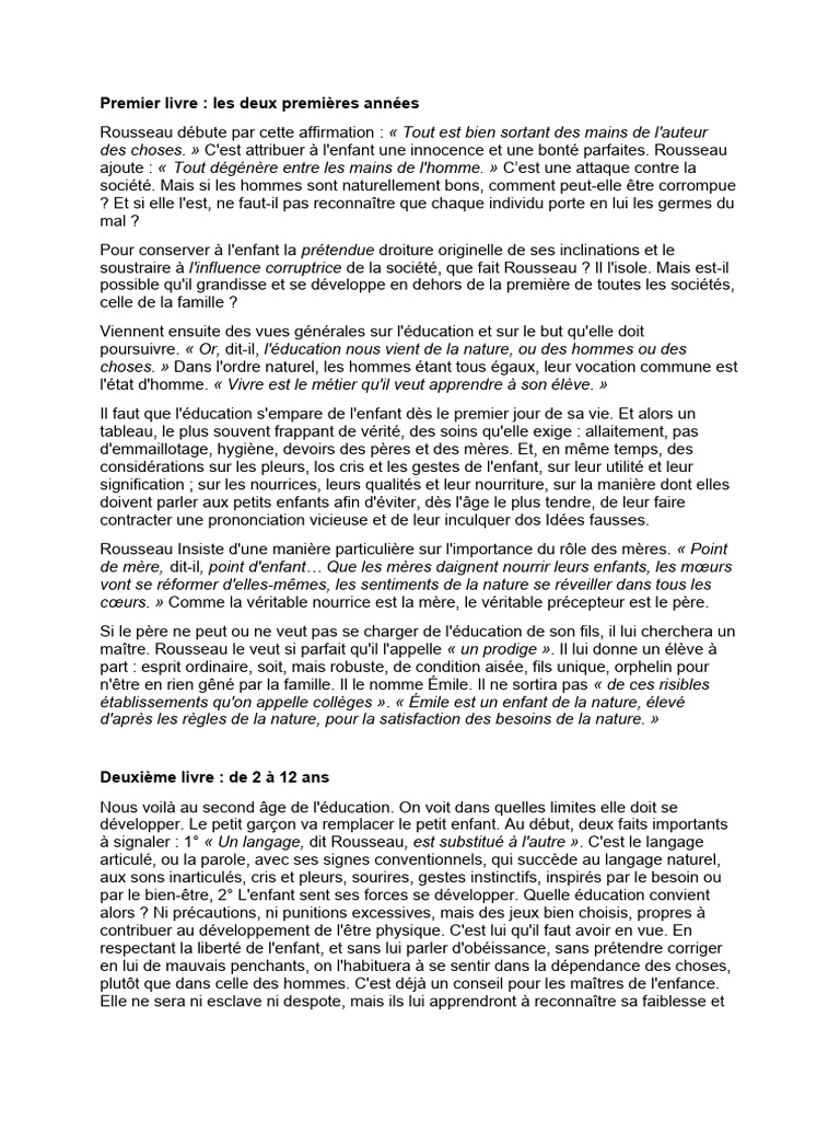 Emile Rousseau | PDF | Émile ou De l'éducation | Jean-Jacques Rousseau