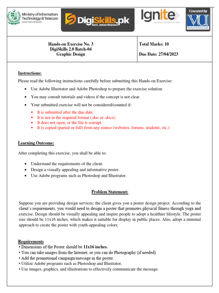 Poster Design Exercise Instructions | PDF | Adobe Photoshop | Graphics