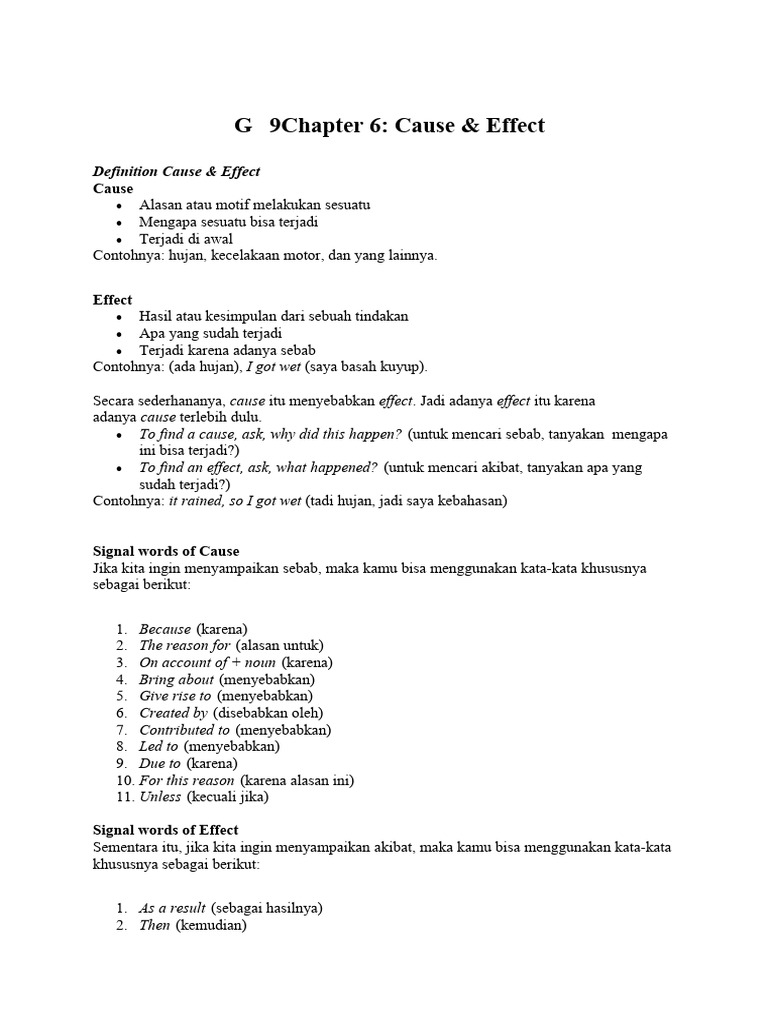 Materi Cause & Effect | PDF