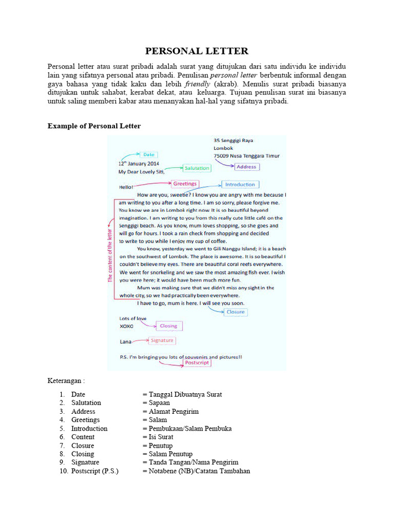 Personal Letter | PDF