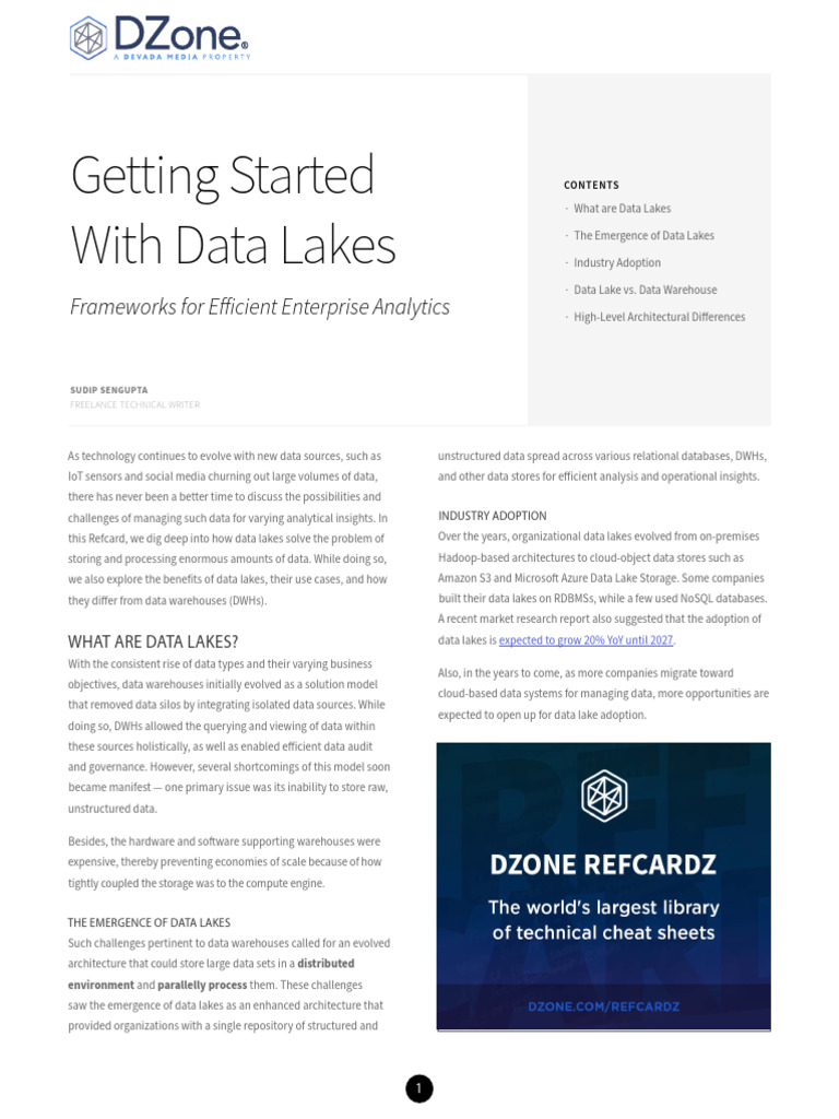 House Refcard 350 Getting Started Data Lakes 2021 | PDF | Data ... House Refcard 350 Getting Started Data Lakes 2021 | PDF | Data ...