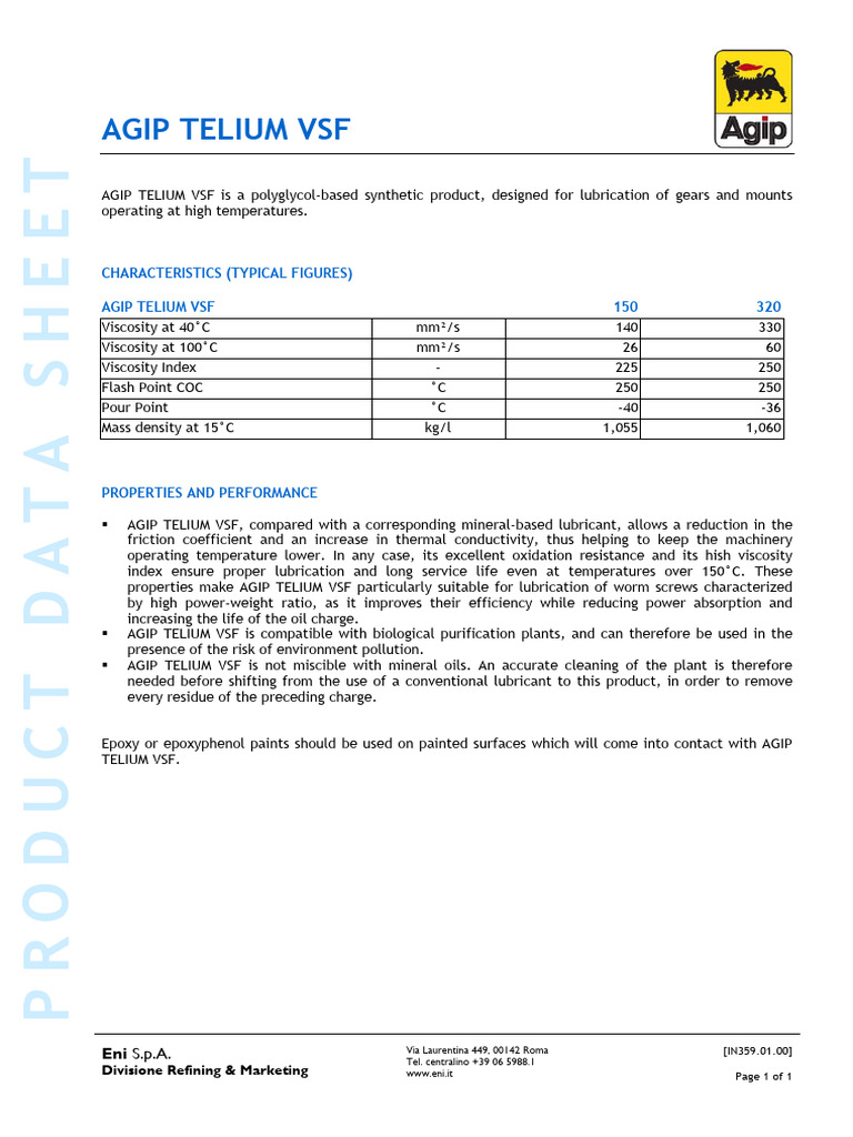Telium VSF 320 | PDF | Lubricant | Viscosity