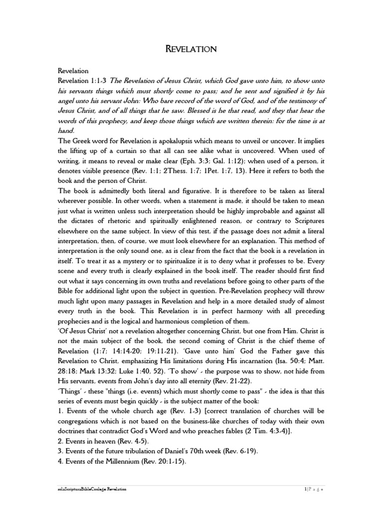 Revelation Pdf John The Apostle Jesus