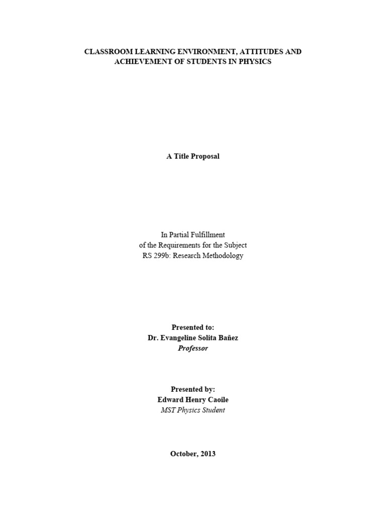 CLASSROOM LEARNING ENVIRONMENT and ATTITUDES | PDF | Science | Teachers