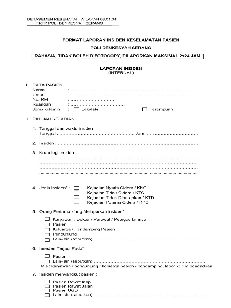 3.1.form Ikp Poli Denkesyah Serang | PDF