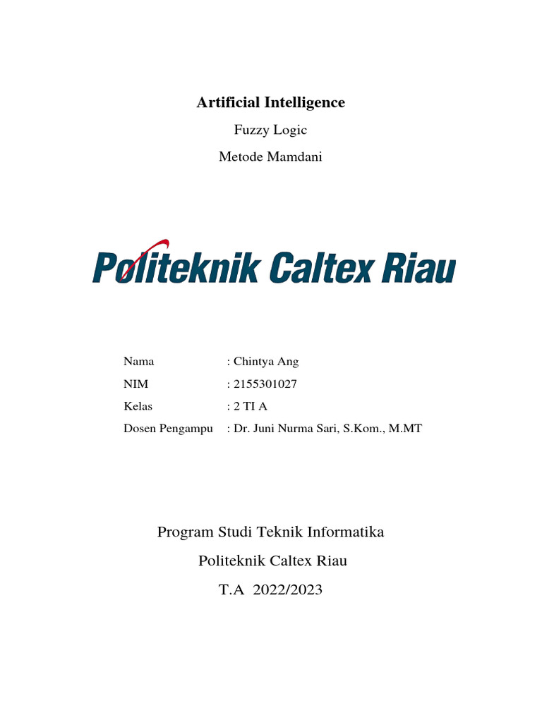 Tugas Fuzzy Logic | PDF | Metode & Bahan Ajar