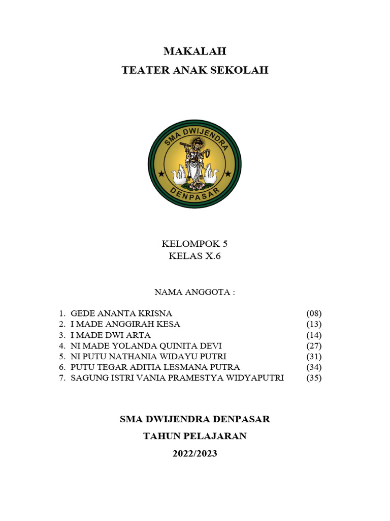 Percobaan Makalah Teater N1 | PDF