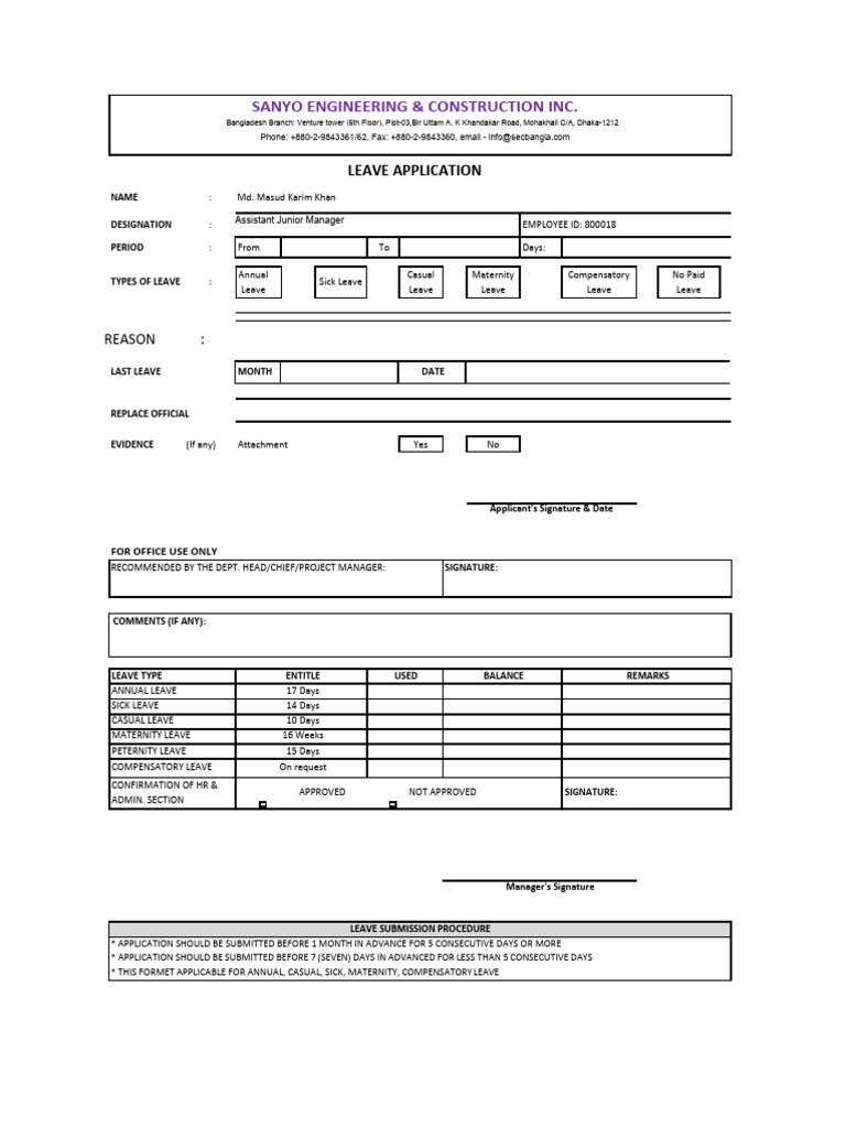 Leave Application Submission Guidelines | PDF | Business Law ...