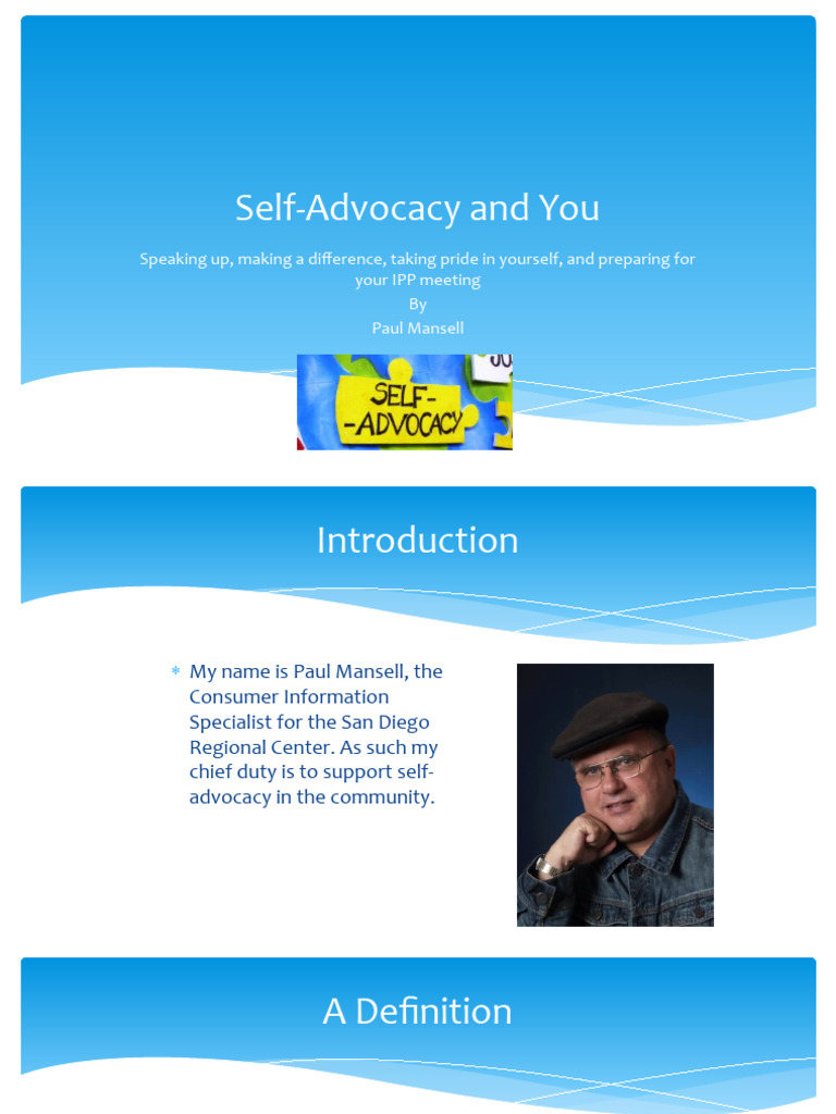 Self Advocacy and You | PDF | Thought | Disability