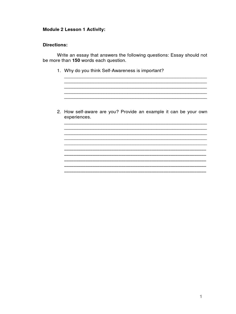 NSTP Module 2 Final 1 | PDF | Learning | Self Awareness