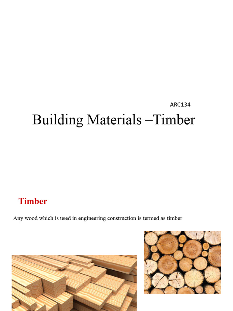 Lec-6 Building Materials - Timber | PDF | Wood Veneer | Wood