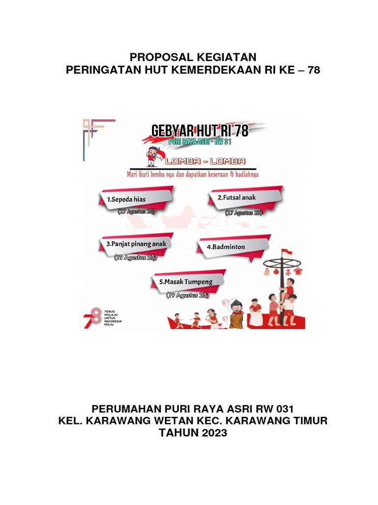 Proposal Kegiatan 17 Agustusan PRA | PDF