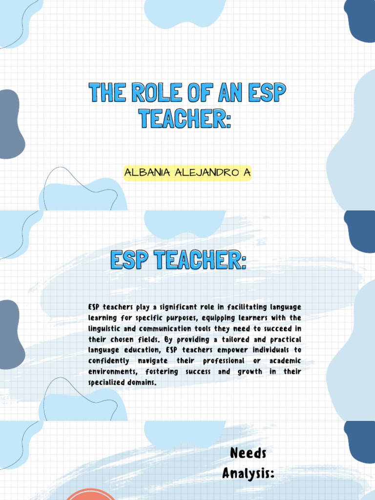 The Role of ESP Teacher | PDF | Teachers | Educational Assessment