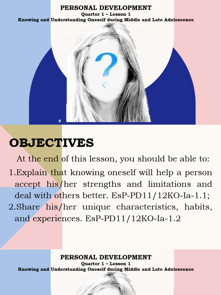 Lesson 1 - Perdev | PDF | Self Esteem | Self Concept