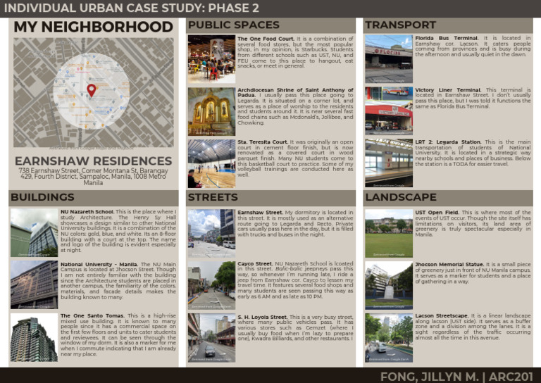 Phase 2 Individual U.C.S. (Urban Case Study) - "My Neighborhood" | PDF ...