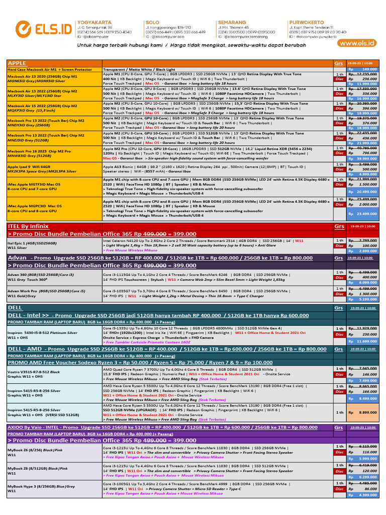 Els 19 September 2023 Pdf Computing Product Introductions