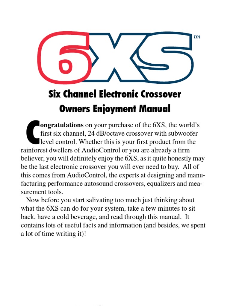 6XS Owners Manual | PDF | Loudspeaker | Amplifier