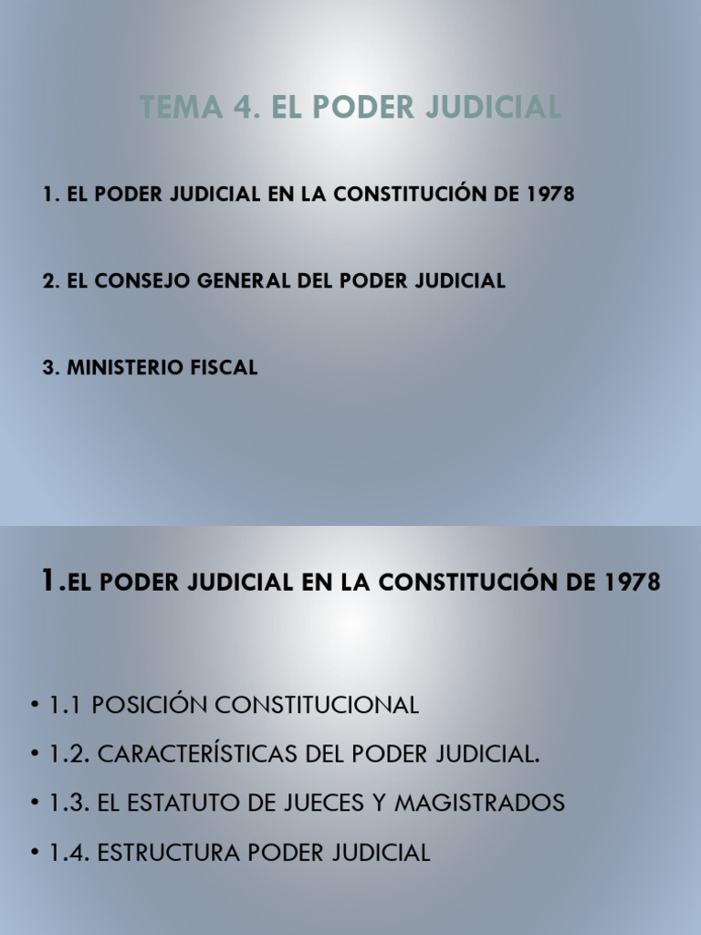 Tema 4 El Poder Judicial | PDF | Judicaturas | Juez