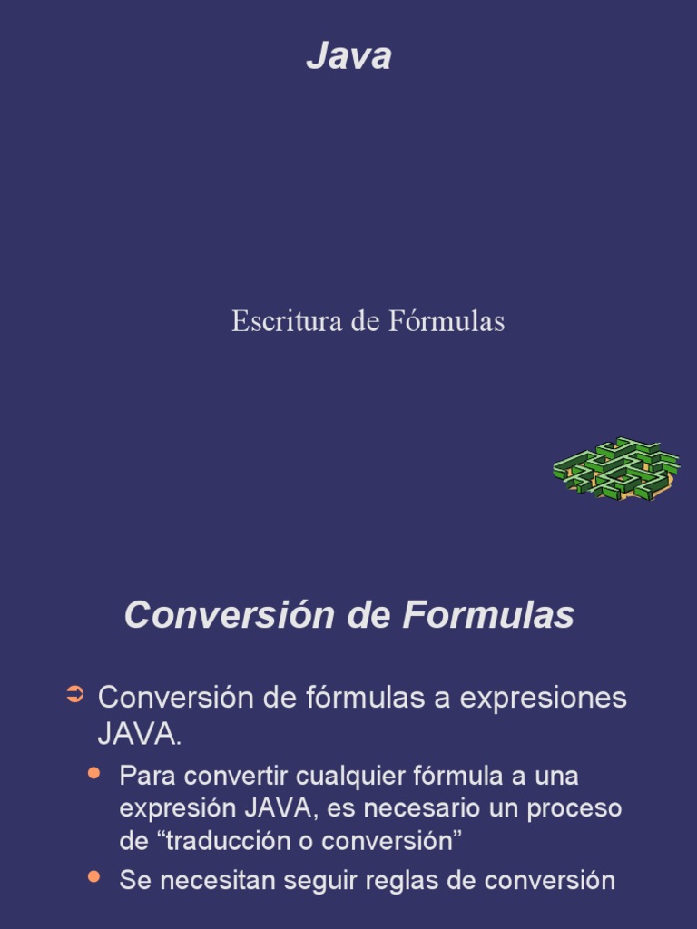 Taller Formulas en Java | PDF | Java (lenguaje de programación) | Logaritmo