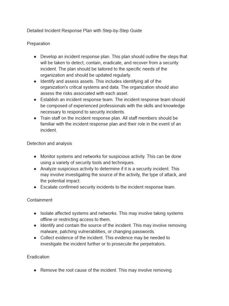 Incident Response Plan | PDF | Security | Computer Security