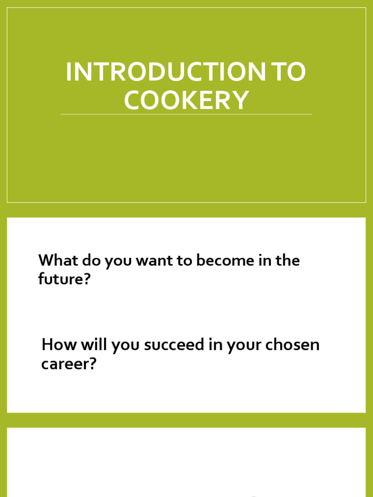 Introduction To Cookery | PDF | Chef | Restaurants