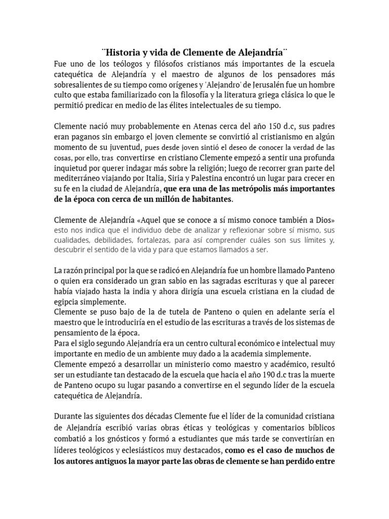 Clemente de Alejandría | PDF | Clemente De Alejandria | Fe