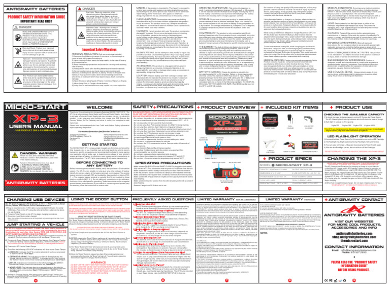 2017 AG Micro Start XP3 User Manual | PDF | Battery Charger ...