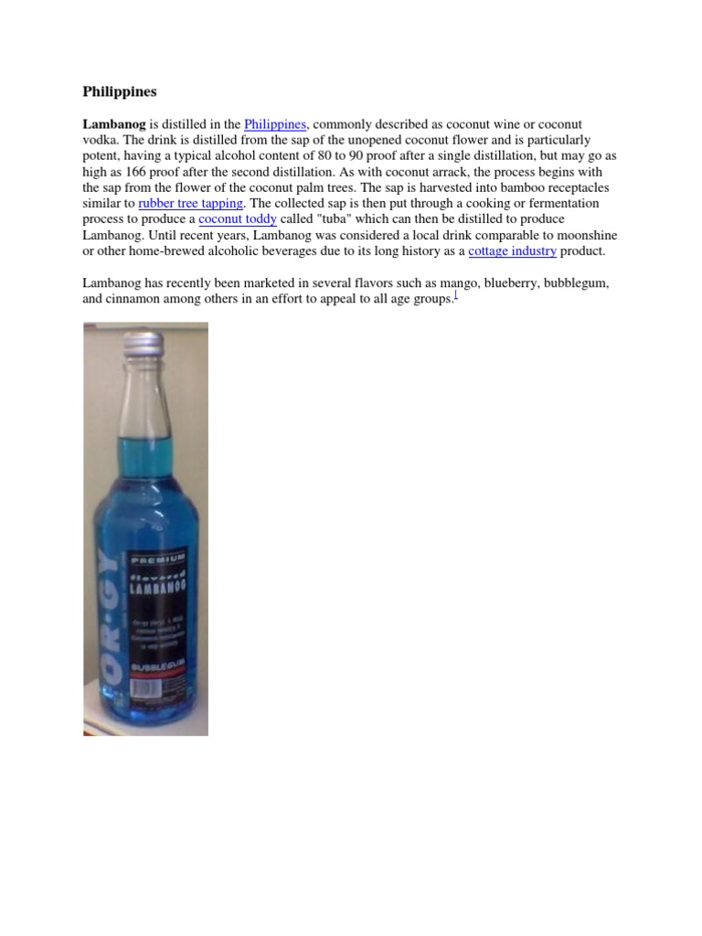 An In-Depth Exploration of Lambanog, the Traditional Coconut Wine of ...
