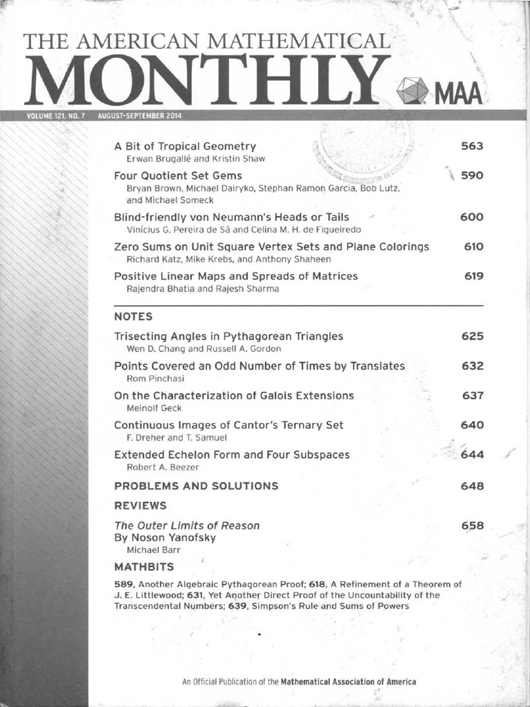 Math Enthusiasts' Monthly Insights | PDF | Mathematics | Geometry